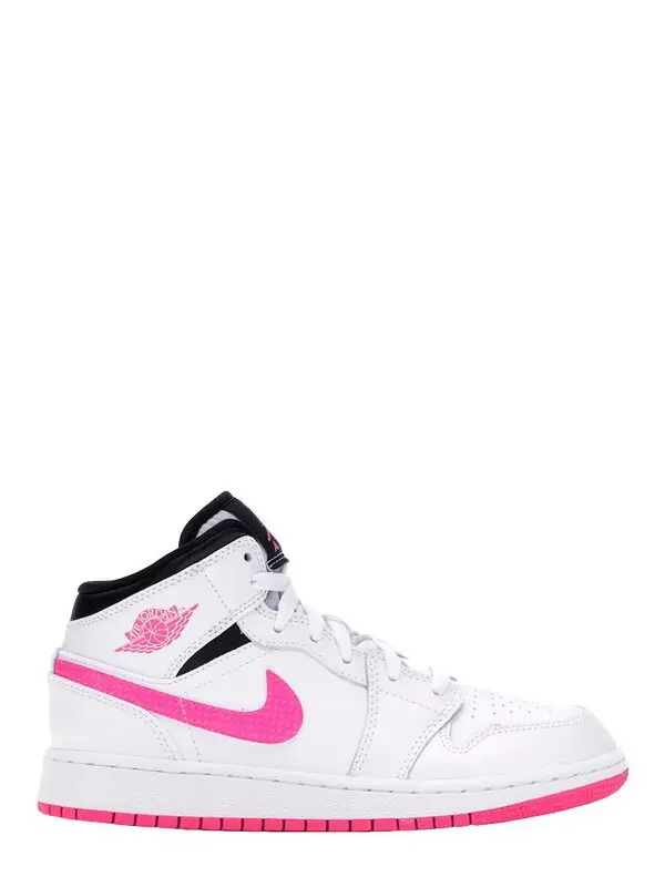 JORDAN 1 Mid Sneakers - White/black/hyper Pink