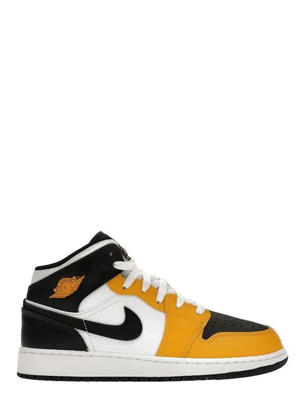 JORDAN 1 Mid High-top Sneakers - Yellow Ochre/black/white
