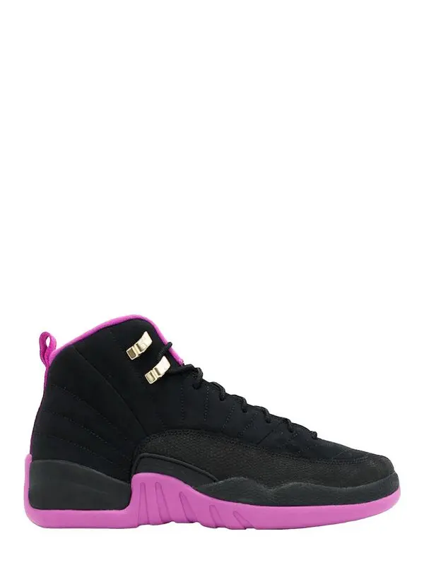 JORDAN 12 Retro Sneakers - Black/metallic Gold Star/hyper Violet