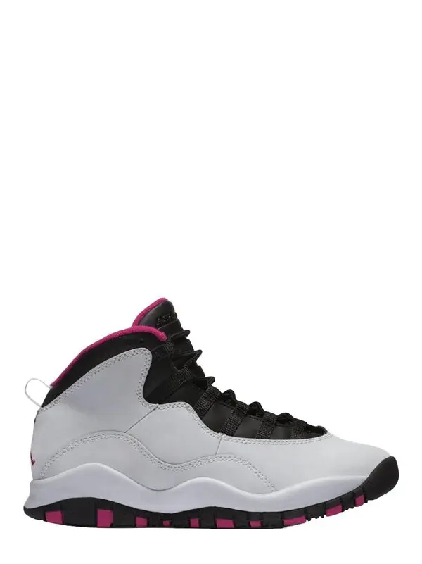 JORDAN 10 Retro Sneakers - Pure Platinum/black/vivid Pink