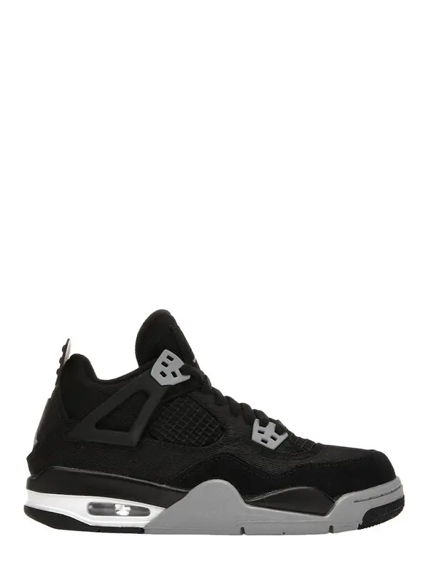 JORDAN 4 Retro Canvas Sneakers - Black/light Steel Grey/white
