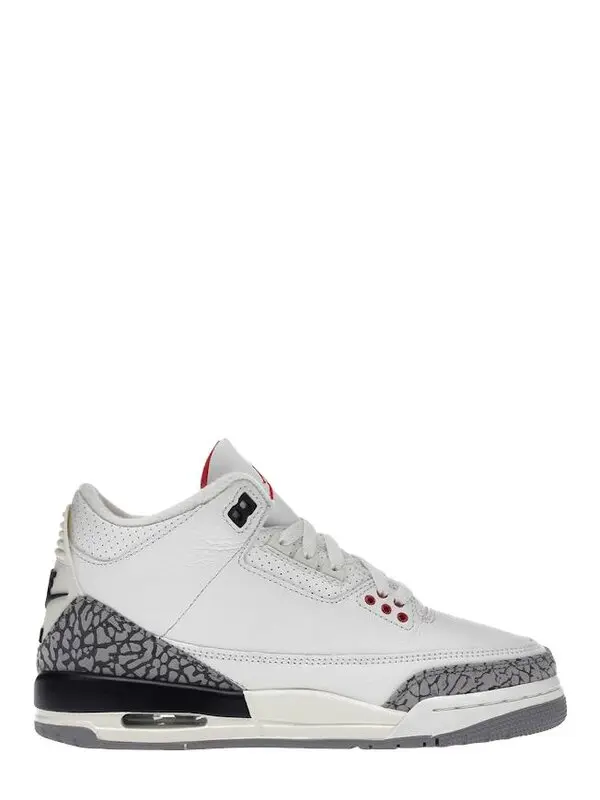 JORDAN 3 Retro White Cement Reimagined Gs - Summit White/fire Red/black
