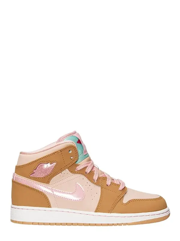 JORDAN 1 Retro Sneakers - Wheat/pink Glaze/shimmer