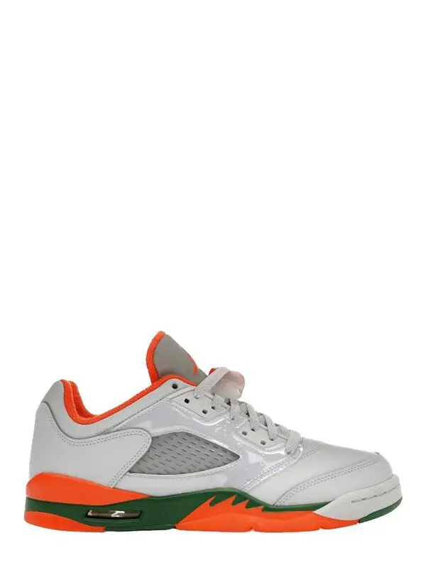 JORDAN 5 Retro Low Miami Hurricanes Sneakers - Football Grey/brilliant Orange/pine Green