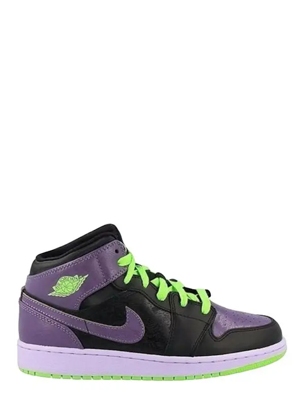 JORDAN 1 Retro Sneakers - Black/electric Green/canyon Purple