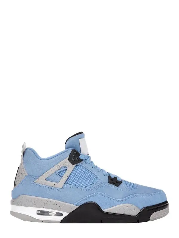 JORDAN 4 Retro Sneakers - University Blue/tech Grey/white