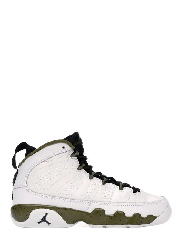 JORDAN 9 Retro High-top Sneakers - White/black/militia Green