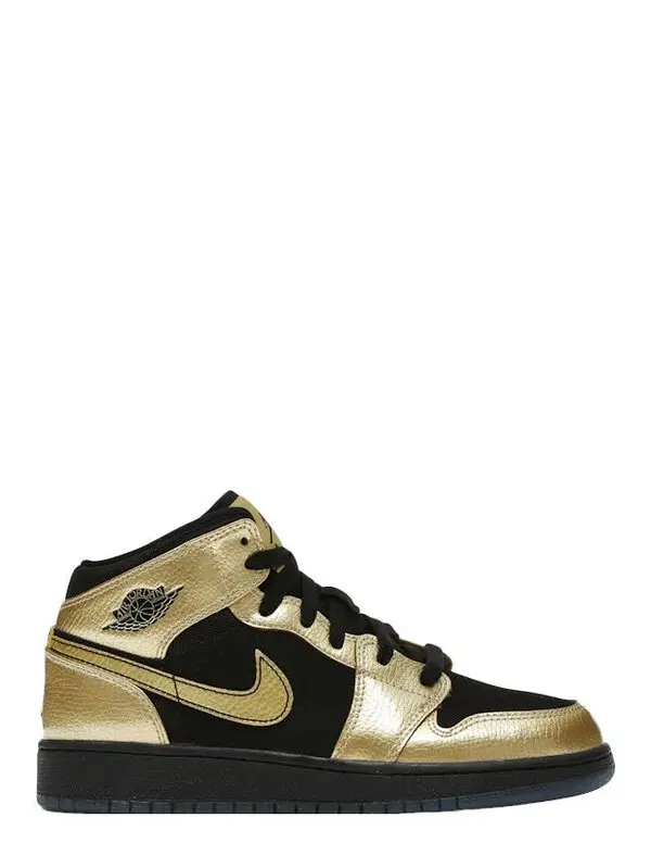 JORDAN 1 Mid Sneakers - Metallic Gold Coin/black