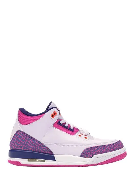 JORDAN 3 Retro Sneakers - Barely Grape/hyper Crimson/fire Pink