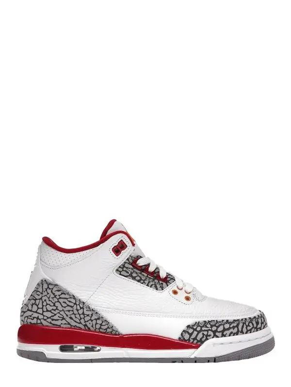JORDAN 3 Retro Cardinal Gs - White/light Curry/cardinal Red