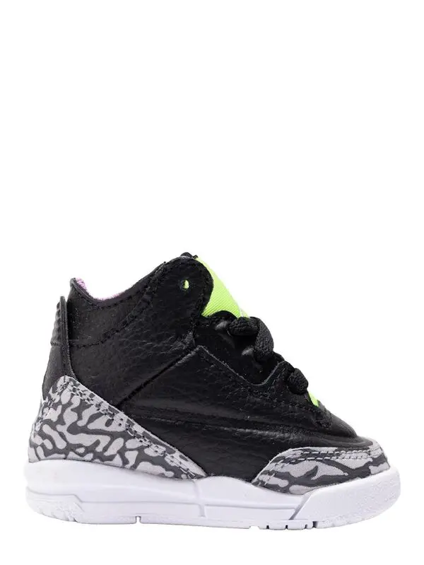 JORDAN 3 Retro Sneakers - Black/white/electric Green