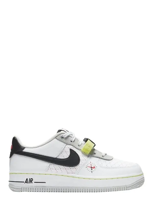 Nike Air Force 1 Low Lv8 Swoosh Compass Sneakers - White/photon Dust/limelight