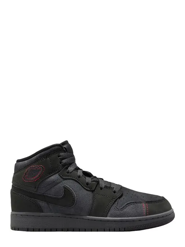 JORDAN 1 Mid Se Craft Sneakers - Dark Smoke Grey/varsity Red/black