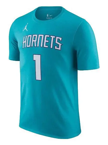 JORDAN Nba Charlotte Hornets Lamelo Ball N&n Icon T-shirt - Teal/white