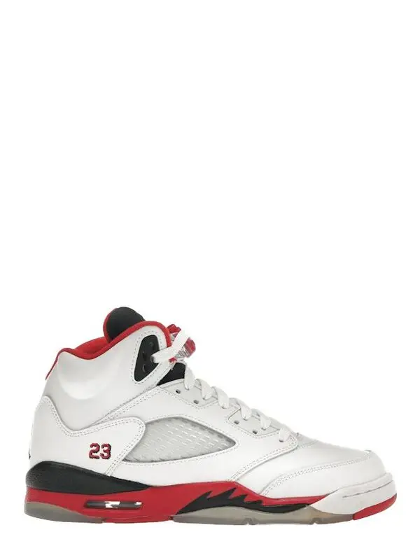 JORDAN 5 Retro Tongue - White/fire Red/black