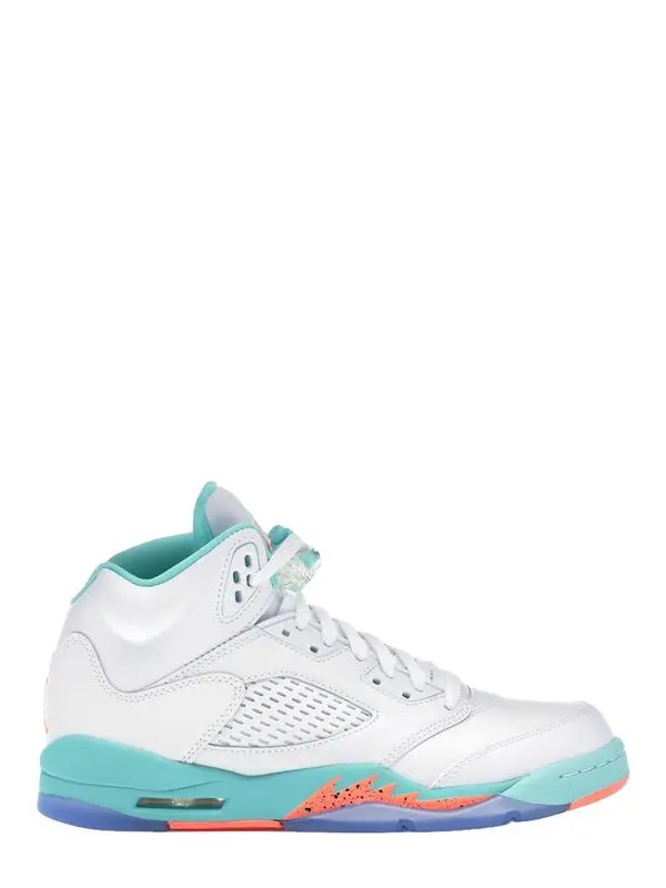 JORDAN 5 Retro Sneakers - White/crimson Pulse/light Aqua