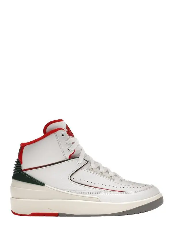 JORDAN 2 Retro High-top Sneakers - White/fire Red