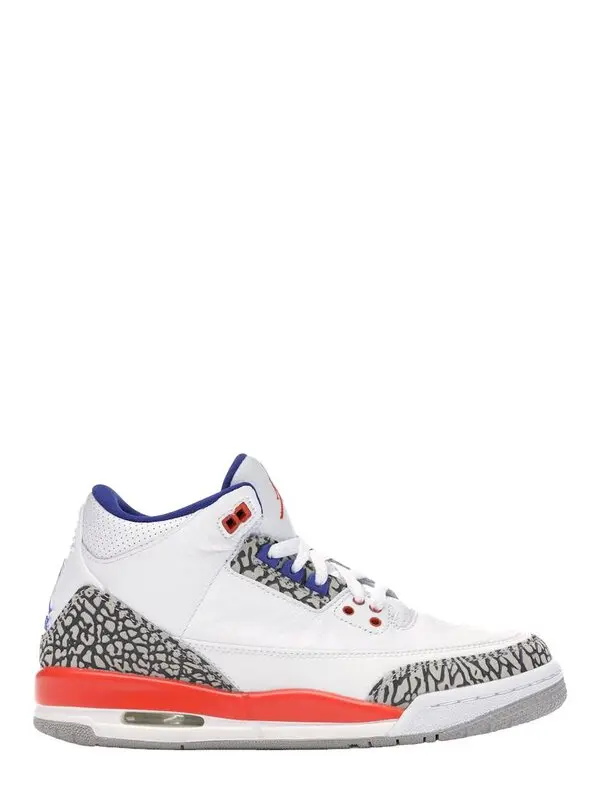 JORDAN 3 Retro Knicks Sneakers - White/old Royal/university Orange