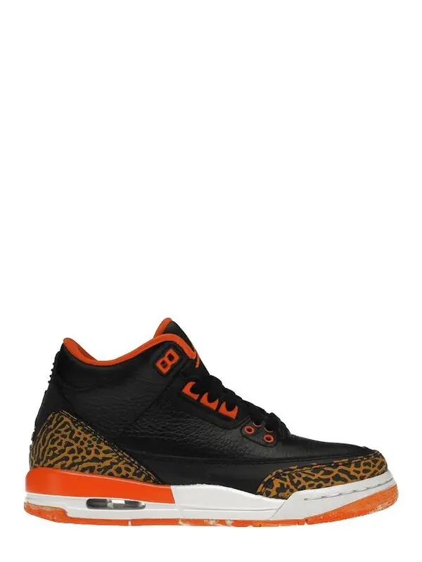 JORDAN 3 Retro Grade School Sneakers - Black/kumquat/team Orange