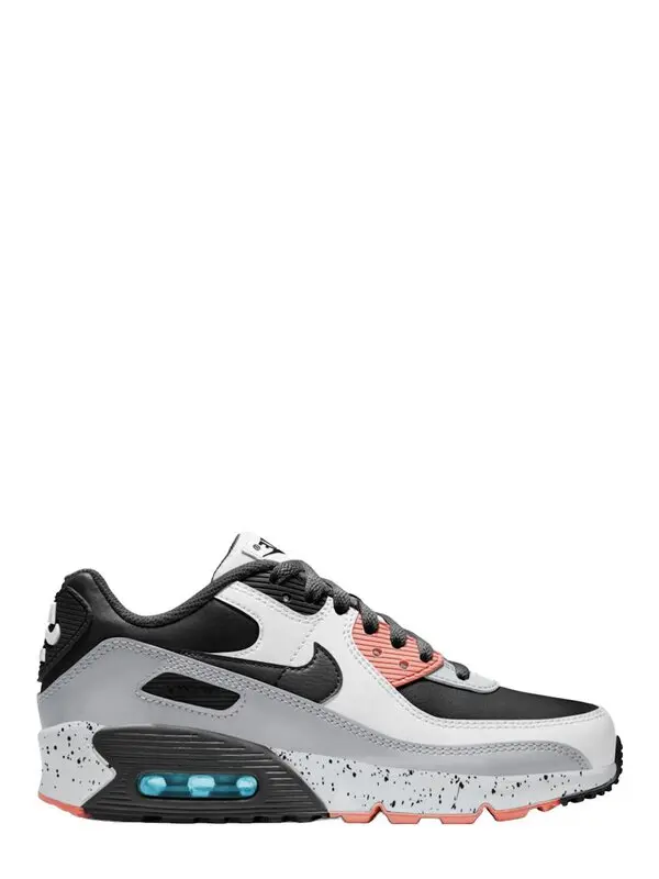 Nike Air Max 90 Leather Sneakers - White/turf Orange/aquamarine