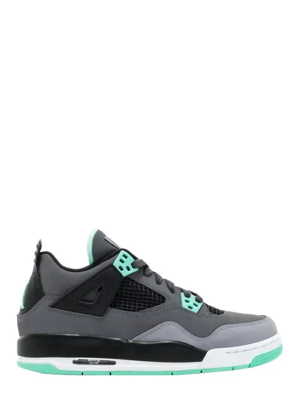 JORDAN 4 Retro Sneakers - Dark Grey/grn Glw/cmnt Grey