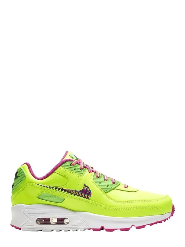 Nike Air Max 90 Leather Sneakers - Volt/fire Pink/green Strike