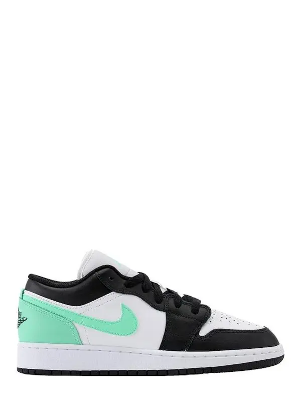 JORDAN 1 Low Sneakers - White/black/green Glow