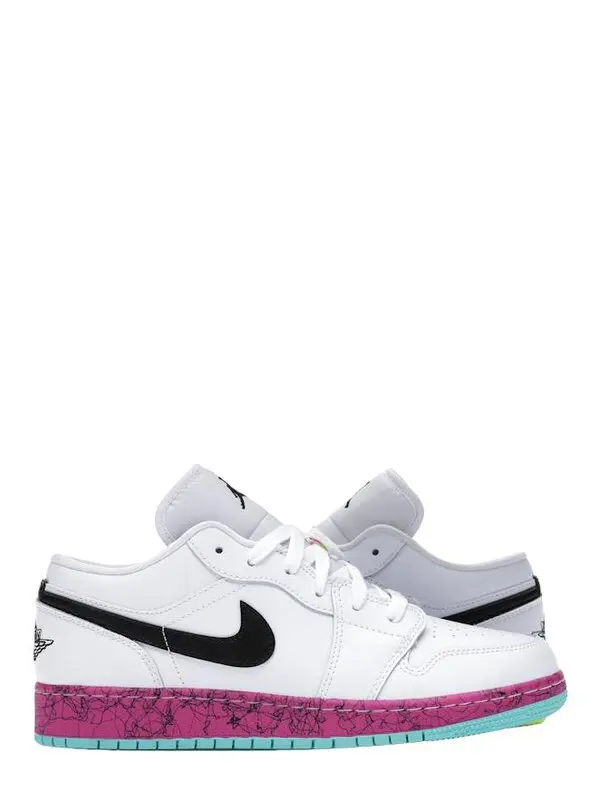 JORDAN 1 Low Multi-color Midsoles White Gs - White/black