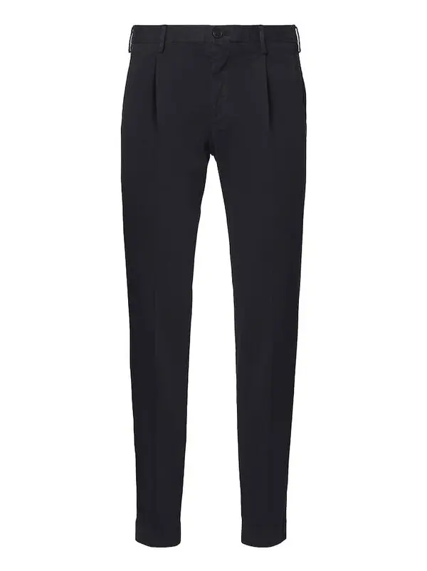 SLOWEAR Incotex Pleated Tapered Cotton Pants - Blue