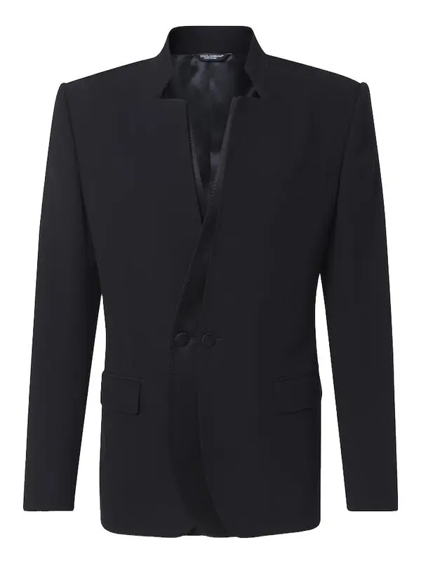 Dolce & Gabbana Wool-blend Gabardine Blazer - Black