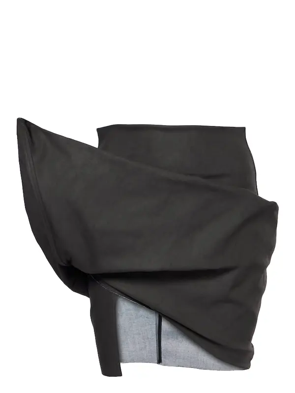 Rick Owens Draped Cotton-blend Miniskirt - Black