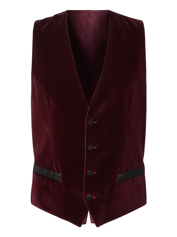 Dolce & Gabbana Velvet Vest - Burgundy