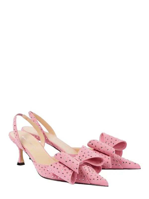 Mach & Mach Le Cadeau Suede Slingback Pumps - Pink