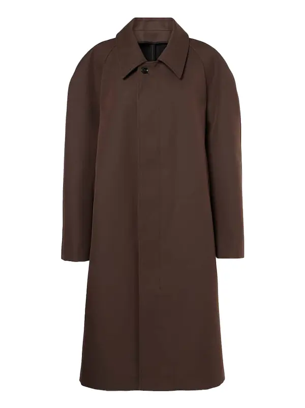 LEMAIRE Wool And Cotton-blend Coat - Brown