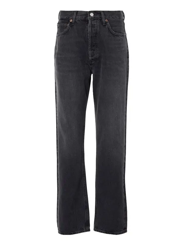 AGOLDE 90s Pinch Waist High-rise Straight Jeans In Marshmellow - Black
