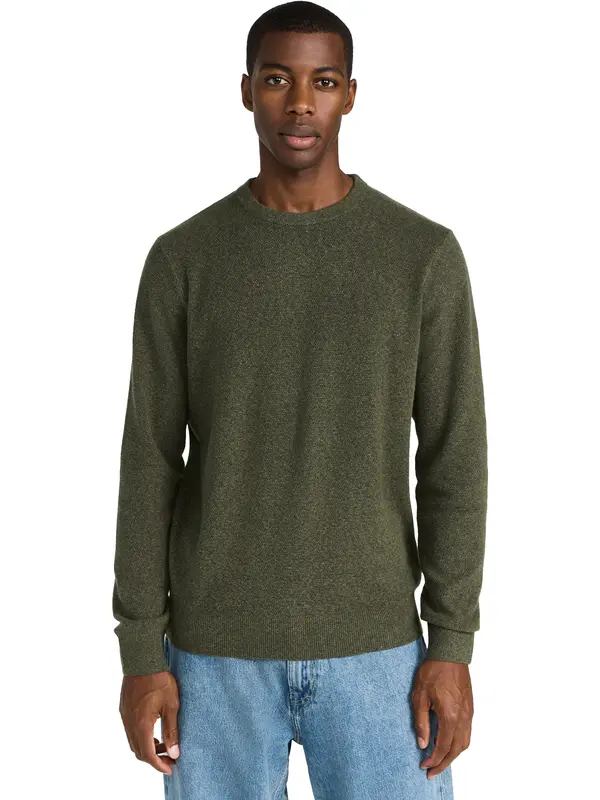 Faherty Brand Jackson Crew Sweater - Olive Heather