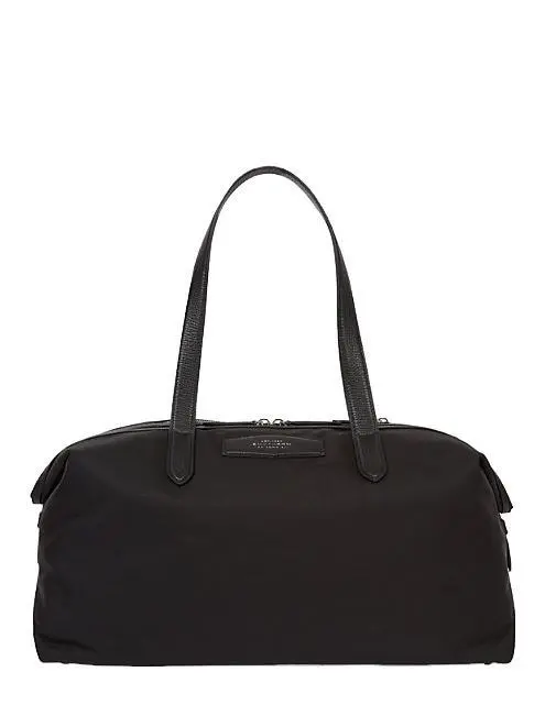 Smythson Norton Leather-trim Travel Bag - Black