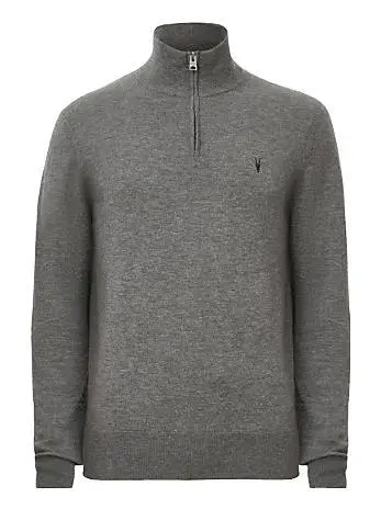 ALLSAINTS Kilburn Funnel-neck Wool-blend Jumper - Monument Grey