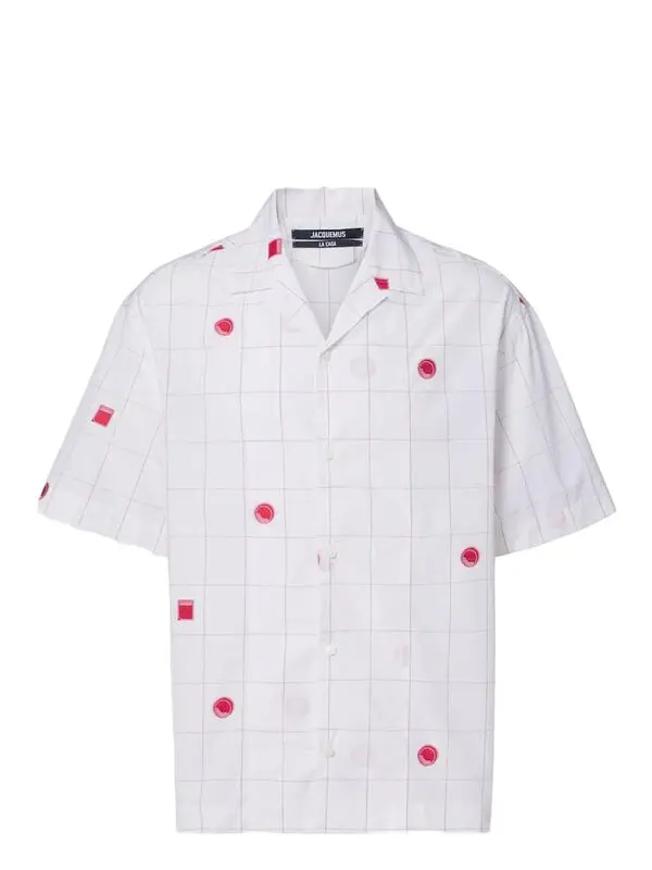 Jacquemus Checked Cotton Jacquard Bowling Shirt - White