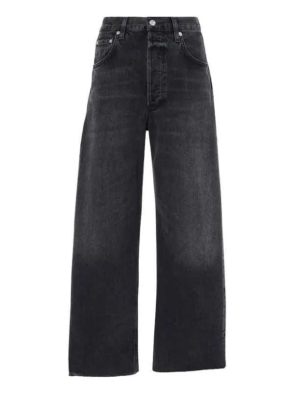 Citizens Of Humanity Ayla Cropped Wide-leg Jeans - Black