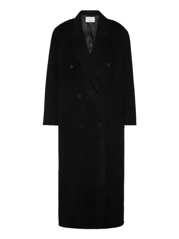 THE FRANKIE SHOP Gaia Oversized Wool-blend Coat In Ivory Glow - Black