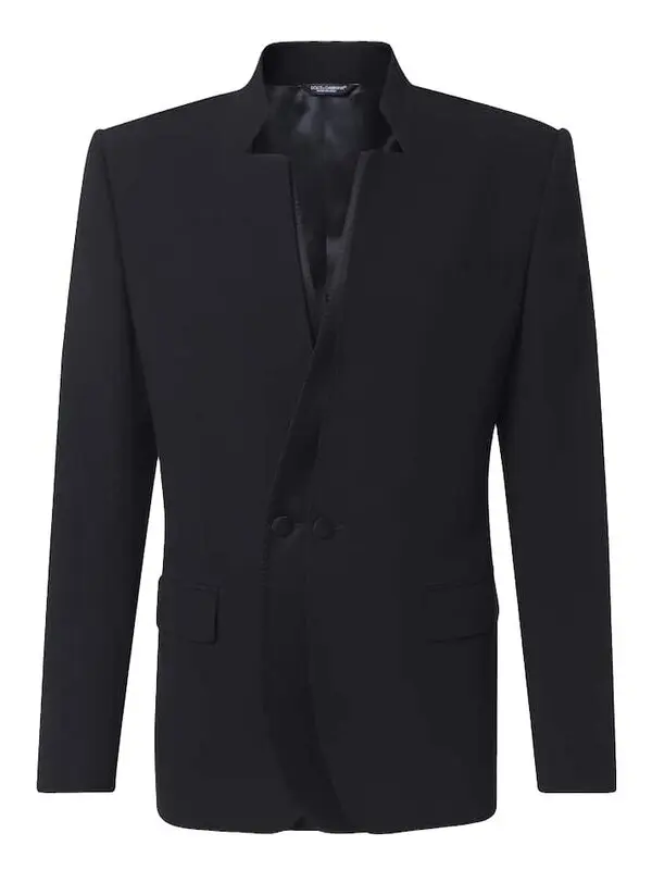 Dolce & Gabbana Wool-blend Gabardine Blazer - Black