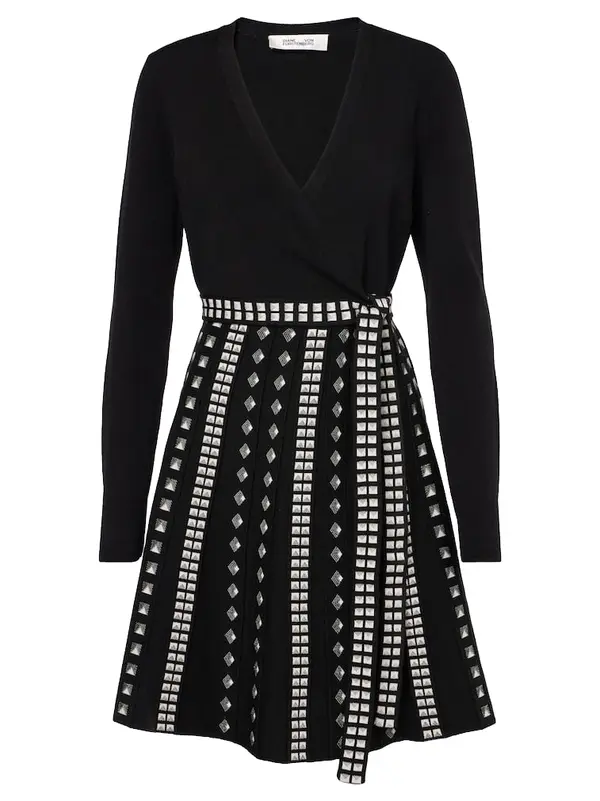 Diane Von Furstenberg Chelsea Pleated Minidress - Black