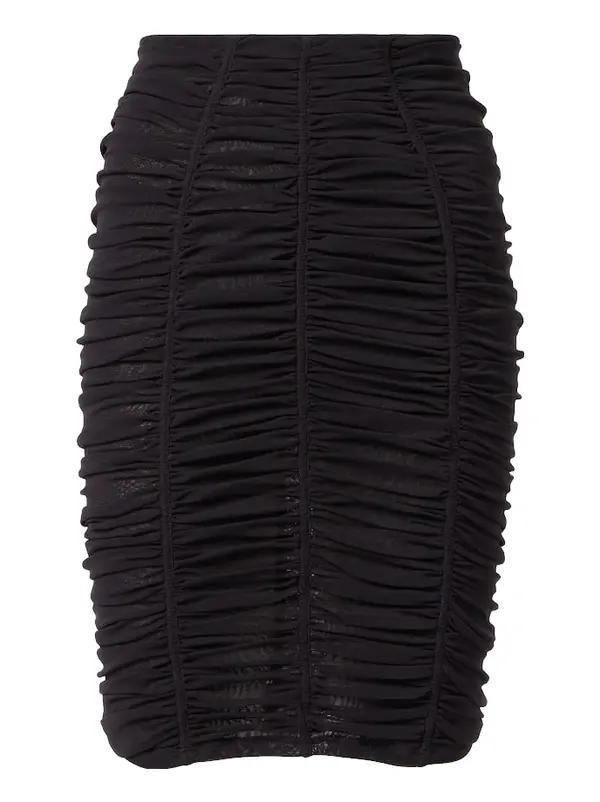 Attico Ruched Miniskirt - Brown