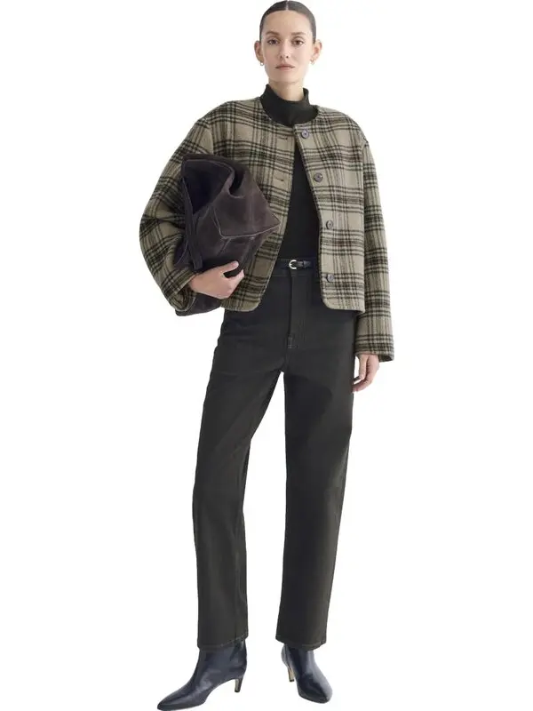 Everlane Wool Cocoon Coat - Chocolate Plum/heather Charcoal