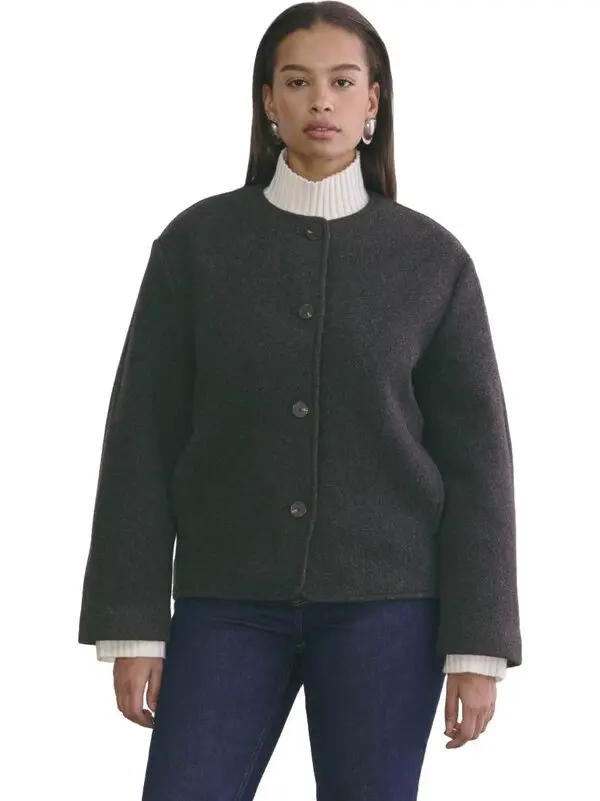 Everlane Wool Cocoon Coat - Heather Charcoal