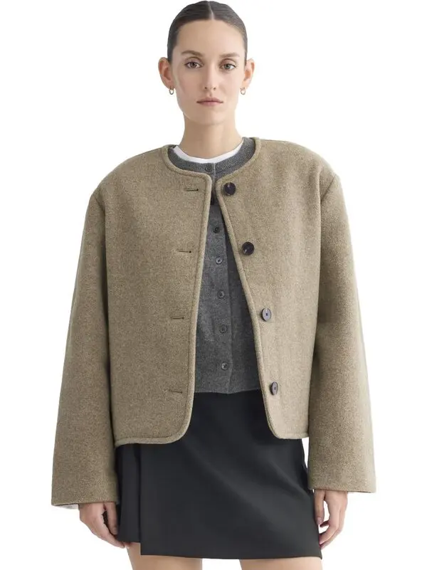 Everlane Wool Cocoon Coat - Heather Taupe