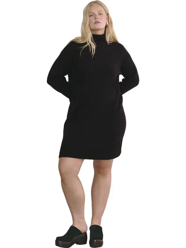 Everlane Sweater Dress In Plush Cotton - Black