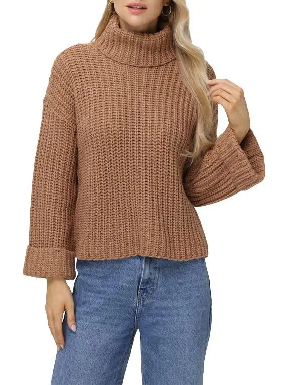 525 America 525 Vida Bell Sleeve Turtleneck Sweater - Cinnamon