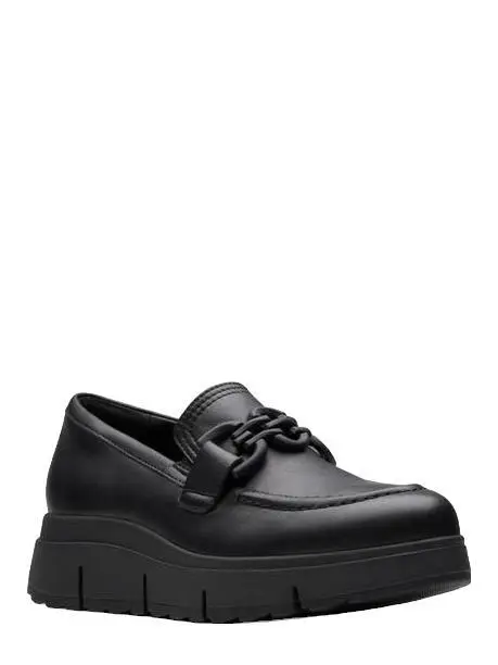 Clarks Loriini Izzy Platform Loafer - Black Leather